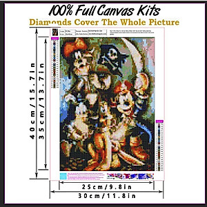 BOGVIAP Cartoon Diamond Painting,Cartoon Diamond Painting Kits for Adults,DIY Cartoon Full Drill Gem Art Craft,Perfect for Relaxing Parents-Children Interaction Gift Home Decoration 12×16inch