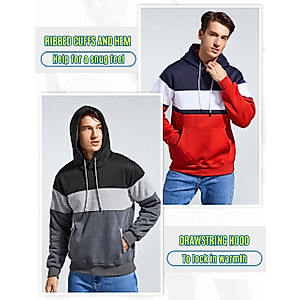 Lulucleaf Mens Hoodies Pullover Long Sleeve Casual Hoodie for Men Hooded Sweatershirt DimGrey Medium