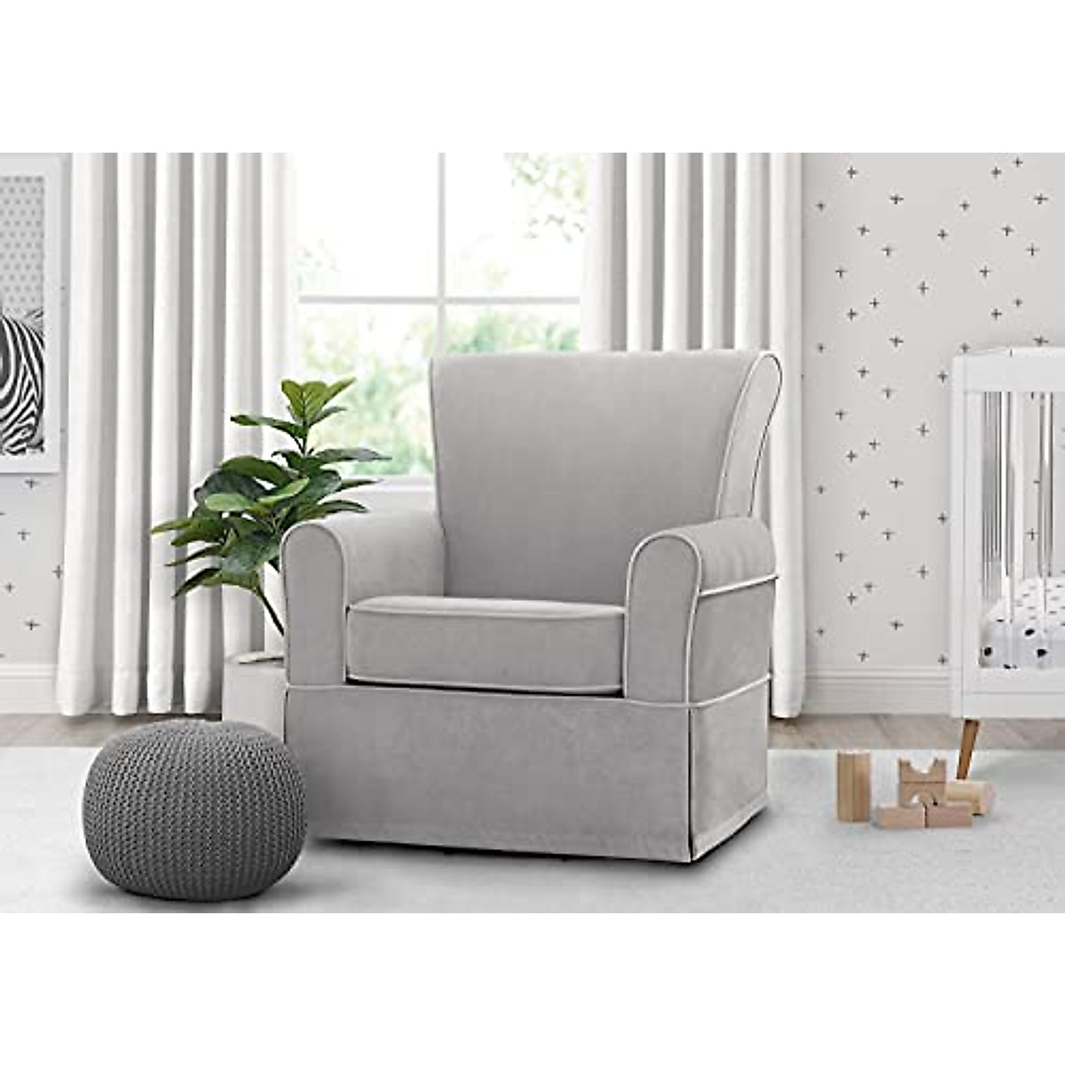 Delta Children Benbridge Glider Swivel Rocker Chair, Dove Grey