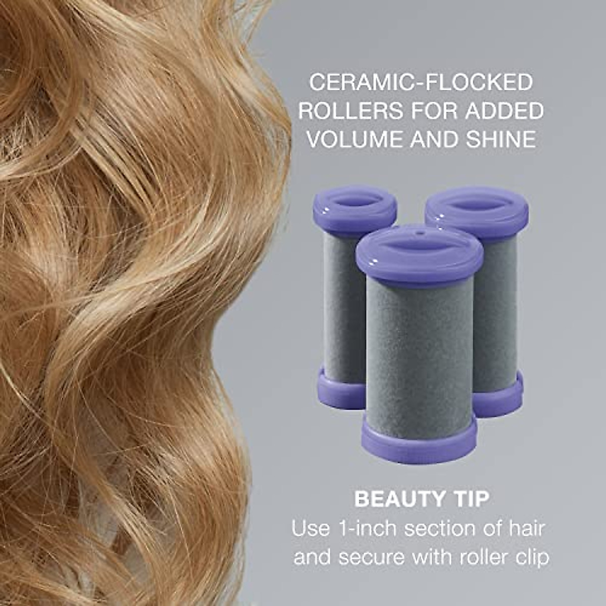 INFINITIPRO BY CONAIR Ceramic Flocked Hot Roller Set with Cord Reel and 20 Hair Rollers
