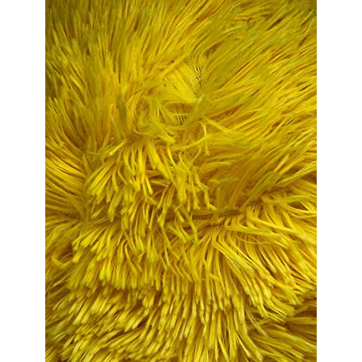 EliteHomeProducts EHP 2 Piece Soft Faux Fur Throw Pillow, 12" Diameter Decorative Pillow (12" Diameter, Yellow)