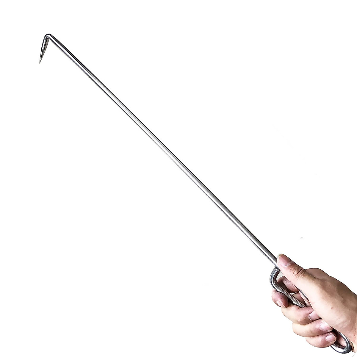 GRILLJOB BBQ Grill Charcoal Ash Poker - 20 in Stainless Steel 304 Charcoal Ash Poker Stick, Lid Lifter Grill Grate Lifter, Outdoor Camping Tool Accessory