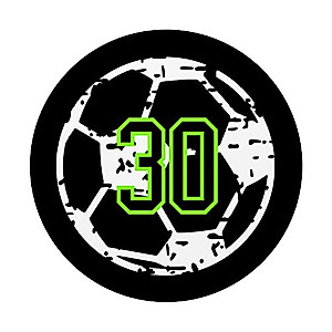 Number #30 Green Black Soccer Player Number 30 PopSockets Swappable PopGrip
