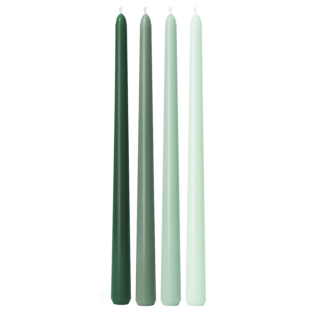 Viyffo Taper Candles 12 Inch Green Set of 4 Unscented, Dripless, Smokeless Long Tall Tapered Candlesticks Wedding Home Decor Dinner Natural Color Series