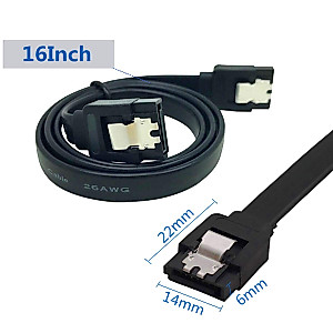 ELIATER 6 Pack SATA Cable, Straight SATA III 6Gbps HDD SDD Data Cable with Locking Latch for SATA HDD, SSD, CD Driver, CD Writer, 16-Inch