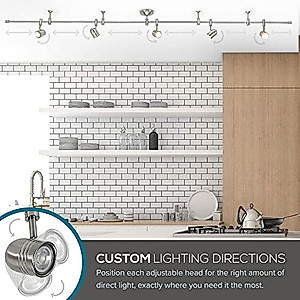 Catalina Lighting 96" Track Ceiling Light, Brushed Nickel, Transitional 5-Light Integrated LED Flex Track