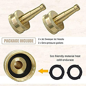 Suntai Solid Brass Jet Sweeper Jet Nozzle, 3 Pack