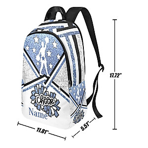 CUXWEOT Personalized Cheerleaders Cheer Print Backpack with Name Custom Travel Daypack Bag for Man Woman Gifts