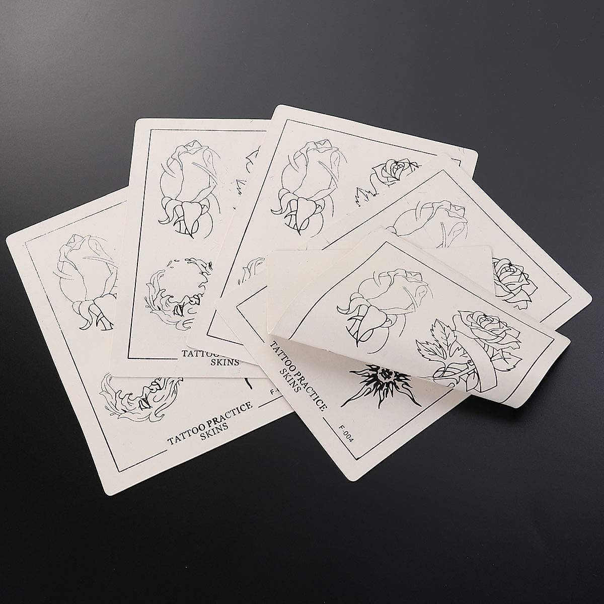SUPVOX 5pcs Tattoo Practice Skin Rose Pattern Silicone Tattoo Skin for Tattoo Learning Training