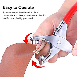 1203PCS Grommet Eyelet Pliers Tool Kit, 1/4 Inch Fabric Leather Hole Eyelets Grommets Punch Pliers, for Fabric, Leather, Belt, Shoes, Clothes