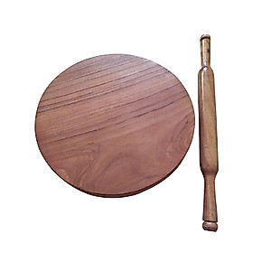 Wooden Belan Chakla, Wooden Chakla Belan, Wooden Circular Board with Rolling Pin