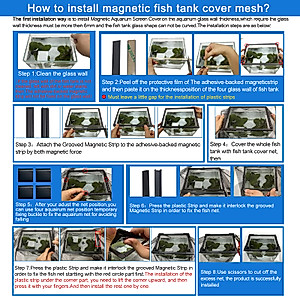 NestBasics Magnetic Aquarium Cover lid Fish Tank lid Anti-Jumping net Cover mesh to Protect Fish Jumping Out of Fish Tank (Big Size DIY Cover lid)