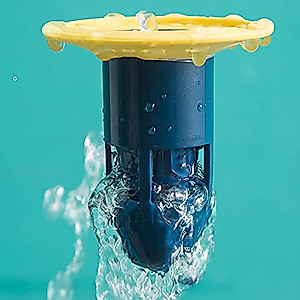 Shower Floor Drain Backflow Preventer Valve Sewer Core Drainage Insert Drain Plug Hair Catcher Gas Sealer Floor Strainer Trap Seal (Black-2Pack)