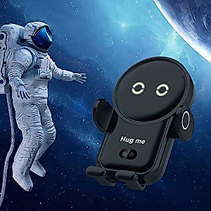 Wireless Car Charger, BENBOAR 15W Fast Charging Kharly Car Phone Holder, [Hug me] Astronaut Smart Sensor Auto-Clamping Phone Mount Car Air Vent Stand for iPhone Samsung Google LG etc Smartphones,Black
