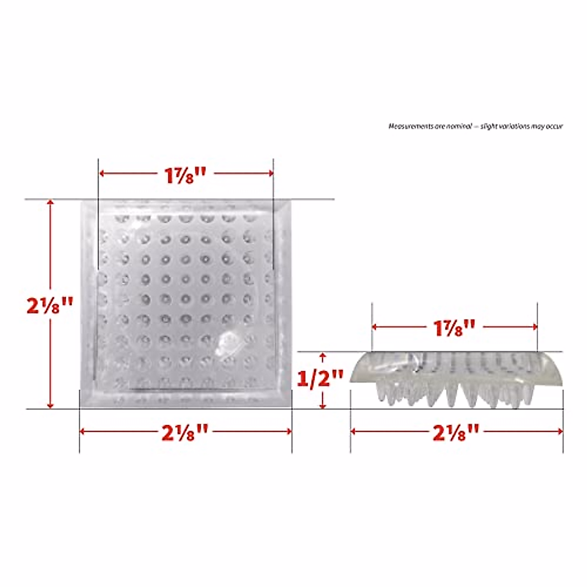 Shepherd Hardware 9083 1-7/8-Inch Spiked Furniture Cup, Clear Plastic, 4-Pack