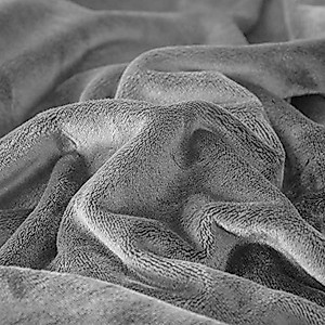 YardsBee Extra Large Blanket 120 x 120 Inches Lightweight Soft Smooth Big Grey Flannel Blanket 10' x 10' for Bed Christmas Blanket Gift for Family