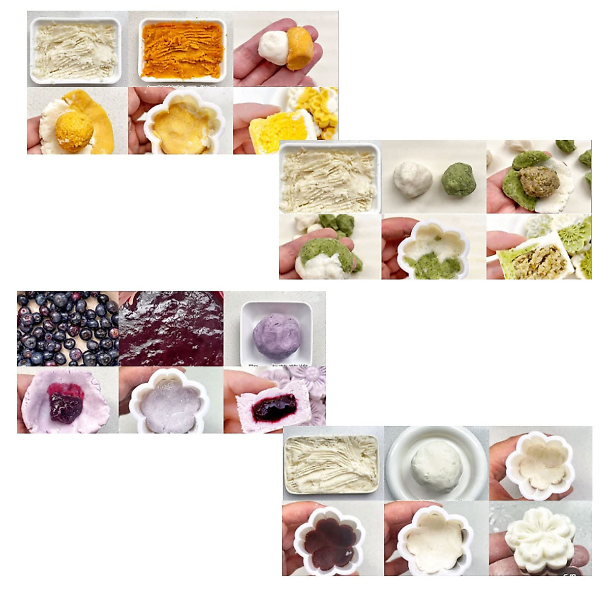 Fruit mid-autumn moon cake press mold, hand-pressed mooncake dessert DIY with 1 stamp flower, moon cake puff pastry press mold DIY (1 Chestnut Stamp-1)