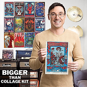 HK Studio Grunge Room Decor Aesthetic Posters - Skeleton Hippie Room Decor 8" x 12" Pack 12