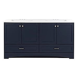 Spring Mill Cabinets Emlyn Bathroom Vanity with Sink, Deep Blue