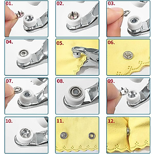 Minestylish 100 Sets Metal Snaps Buttons with Fastener Pliers Press Tool Kit Perfect for DIY Crafts Clothes Hats and Sewing, Snap Button Fasteners Kit for Clothing(Colorful / 400 PCS)