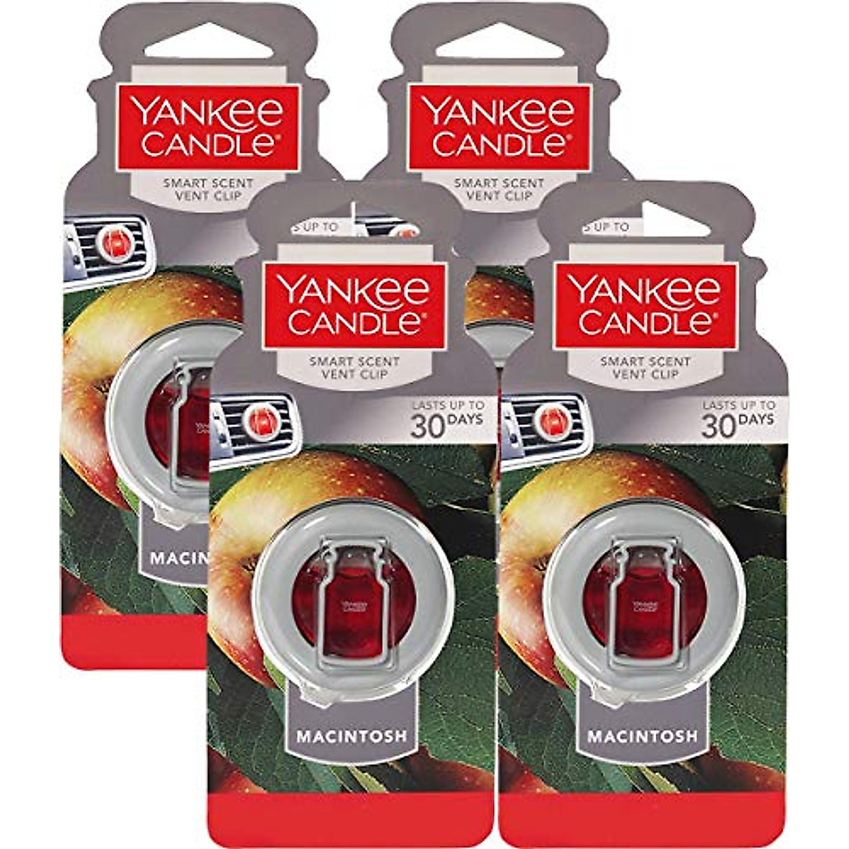 Yankee Candle Smart Scent Vent Clip, Macintosh (4 Pack)