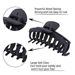 10 Colors 4 Inch Matte Nonslip Hair Claw Clips - Strong Hold Accessories for Thick and Thin Hair, Trendy Jaw Clips for Women