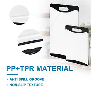 Cutting Board, Cutting Boards for Kitchen set of 3, Black Chopping Board Dishwasher safe, Easy Grip Non-slip Handle Border with Juicy Groove, Reversible, Chopping Food, Baking, Cooking Meat.