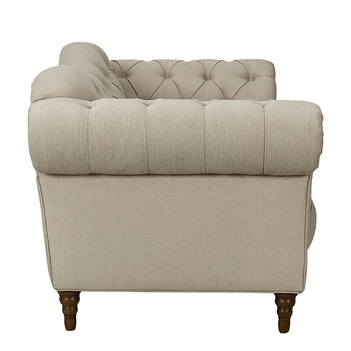 Homelegance St. 70" Claire Fabric Chesterfield Loveseat, Almond Brown