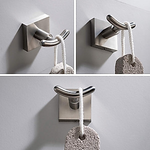 Kraus Ventus Bathroom Robe and Towel Double Hook, Brushed Nickel Finish, KEA-17702BN