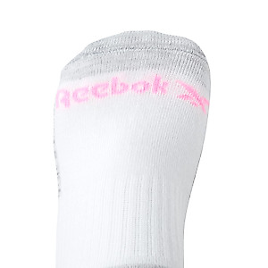 Reebok Women's Athletic Socks - Performance Low Cut Socks (6 Pack), Size 4-10, White Multi