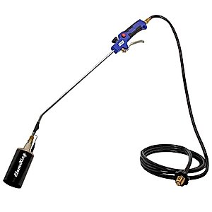 Flame King Propane Torch Kit Heavy Duty Weed Burner, 340,000 BTU with Battery Operated Igniter (Self Igniting), with 6 ft Hose Regulator Assembly