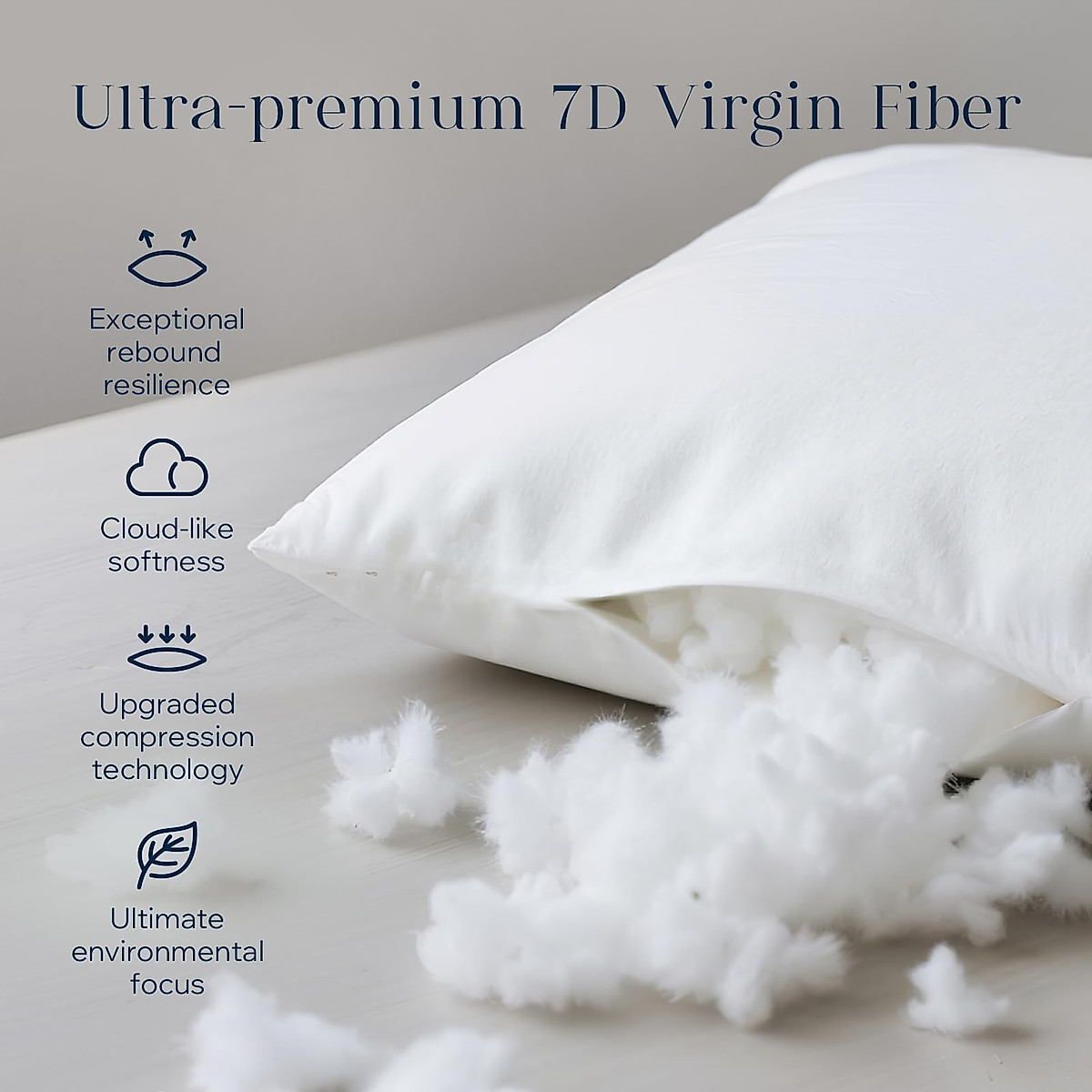 Phantoscope 18 x 18 Pillow Inserts, Set of 4 Hypoallergenic 100% Virgin Fiber Square Form Decorative Throw Pillow Inserts, Made in USA Couch Bed Pillows - 18 inches