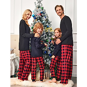 Ekouaer Family Christmas Pajamas Matching Sets Xmas Matching Pjs Holiday Home Xmas Family Sleepwear Set