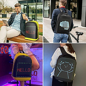 Lixada LED Color Screen Customizable Backpack Travel Bag Pack School Bag for Men Women College Students