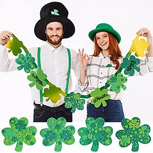 Tenare 662 Pcs St. Patrick's Day Foam Craft Kit for Kids Includes Lucky Irish Four Leaf Foam Sticker Shamrock Gem Sticker Self Adhesive Googly Eye Sticker for St. Patrick's Day Decor Party Favor Craft