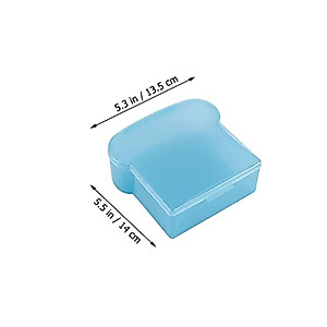 Zerodeko 4Pcs Sandwich Container Box, Toast Shaped Food Storage Holder with Lids, Food Grade Plastic Lunch Prep Box Resuable Toast Bread Preservation Box (Random Colors)