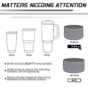 VIKIZUES Water Bottle Boot, Compatible with Hydro Flask and Others, Anti-Slip Bottom Silicone Sleeve Cover with Checkered Texture, Fits 32-40 oz Water Bottler, Grey