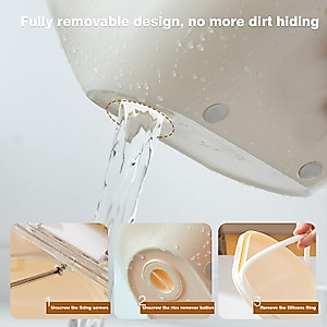 LivLab Mker Rice Container With Lid 10 Lbs Cereal Containers Storage with Lids Airtight, Pet Food Container, BPA Free, For Pet Food Kitchen Pantry Organization, Cream Color