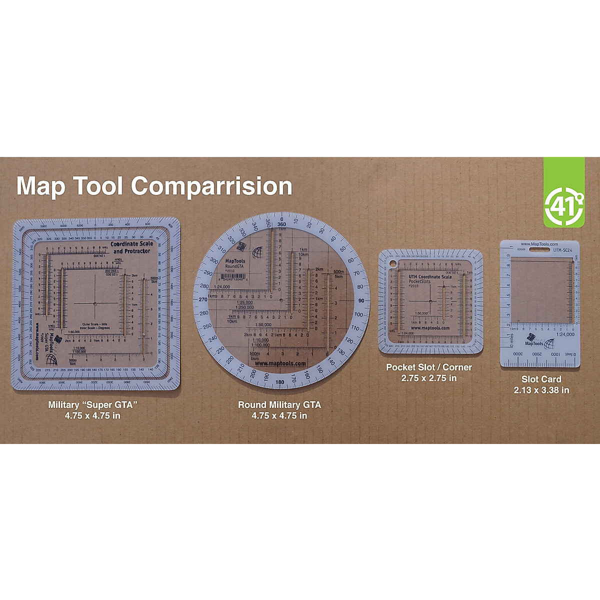 1:24,000 Credit Card Sized UTM Slot Tool
