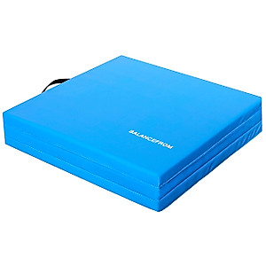 BalanceFrom 1.5" Thick Three Fold Folding Exercise Mat with Carrying Handles for MMA, Gymnastics and Home Gym, Blue