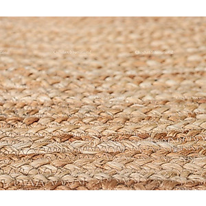 4x4, 5x5, 6x6,feet Natural Jute Scallop Round Rug, Floor Scalloped Edge Rug Braided Boho Eco Large Circular Handmade Area Rugs