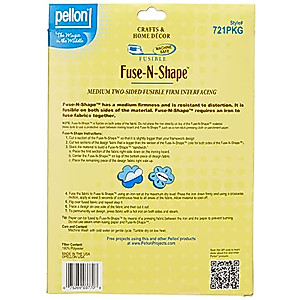 Pellon 721PKG Fuse-N-Shape Medium Weight Fusible Interfacing, 15" x 36", White