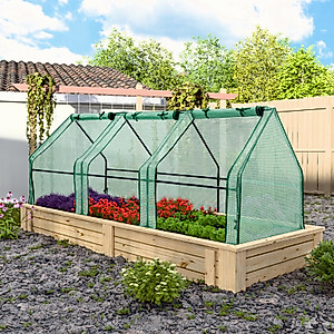 EAGLE PEAK Tunnel Greenhouse Garden Green House with Roll-Up Zipper Doors, Portable 96"x36"x36", Clear/Green PE Cover