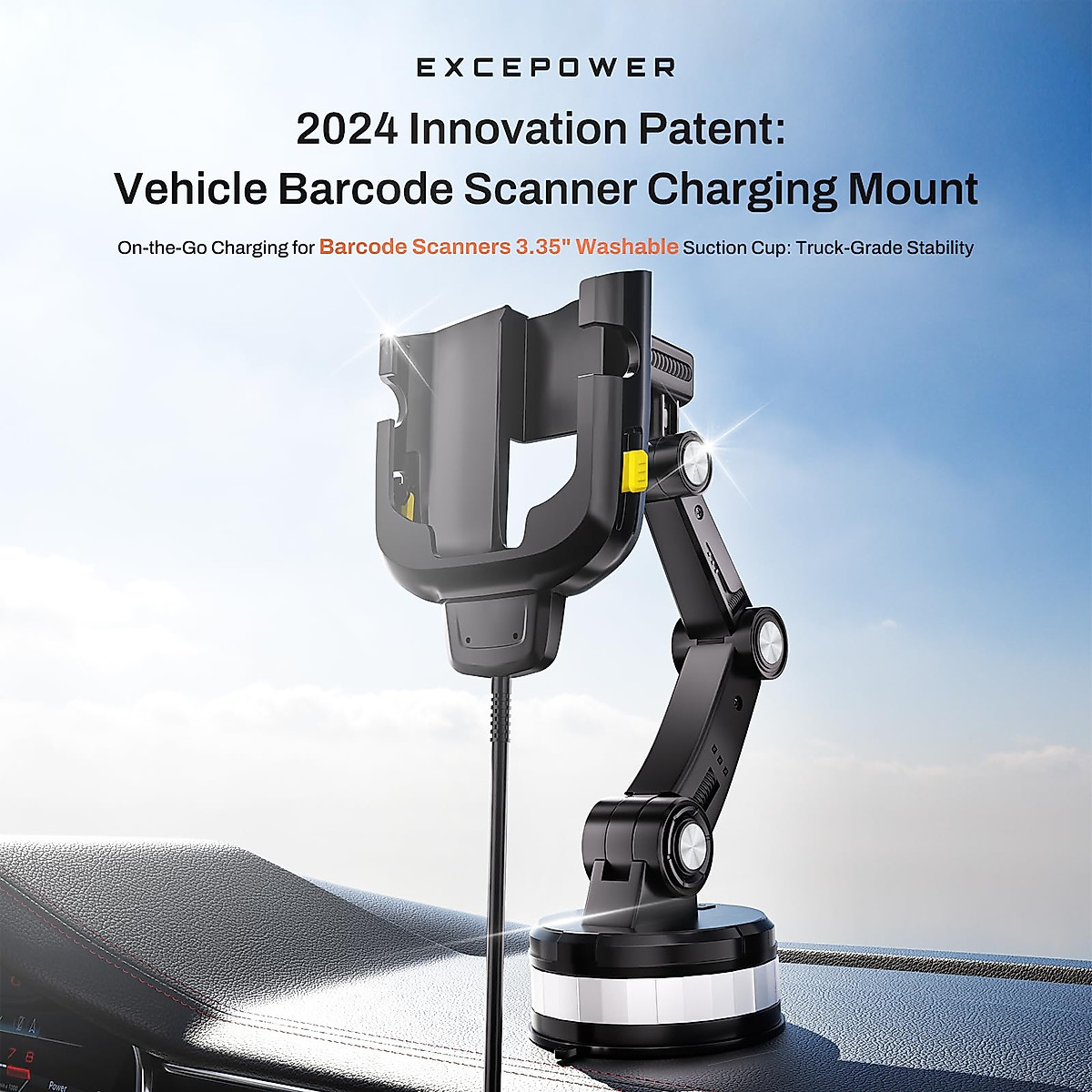Car Mount Charger for Zebra Symbol TC77 TC70 TC72 TC75 TC70X TC75X TC700H TC700K TC77HL TC720L Handheld Barcode Scanner - Sturdy Vehicle Holder with 5V 2A Cigarette Lighter Charging Cable