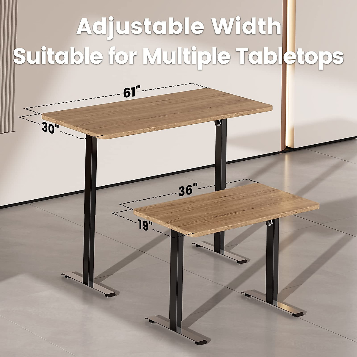 IWEICARE Computer Workstations Electric Adjustable Standing Desk Frame, Stand up Desk Frame, Sit Stand Desk Legs with Memory Function, Black Frame Only