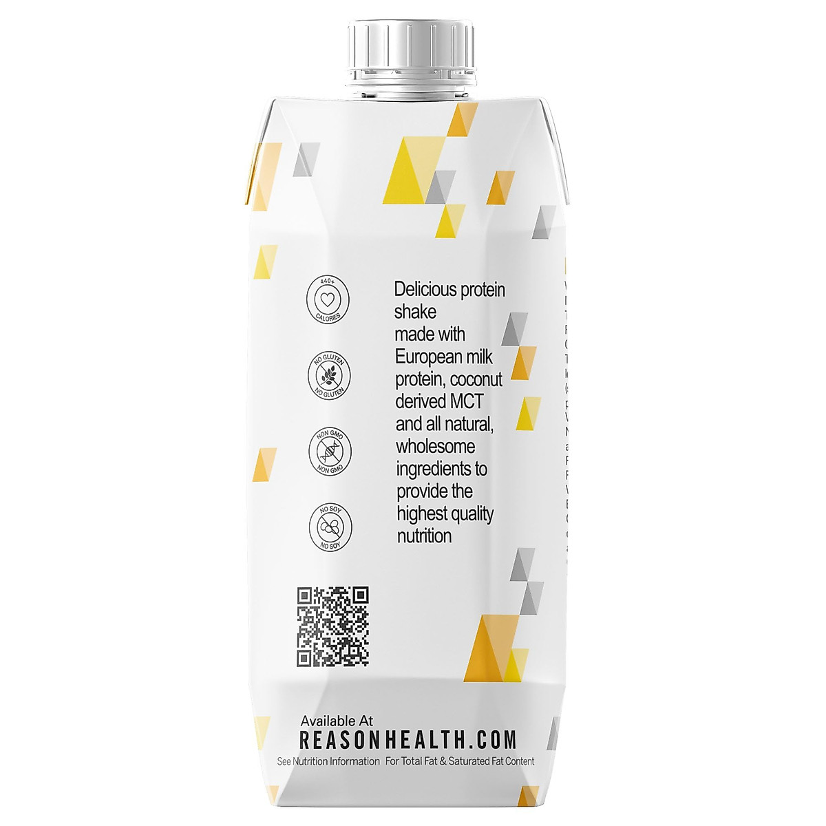 Reason Premium High Calorie Protein Drink - Free of Soy, Gluten, Artificial Flavors, Sweeteners - Lactose-Friendly - Great for Tube-Feeding - Strawberry, 11 oz, 12 Count