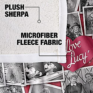 I Love Lucy Blanket, 50"x60", Time After Time Silky Touch Sherpa Back Super Soft Throw Blanket