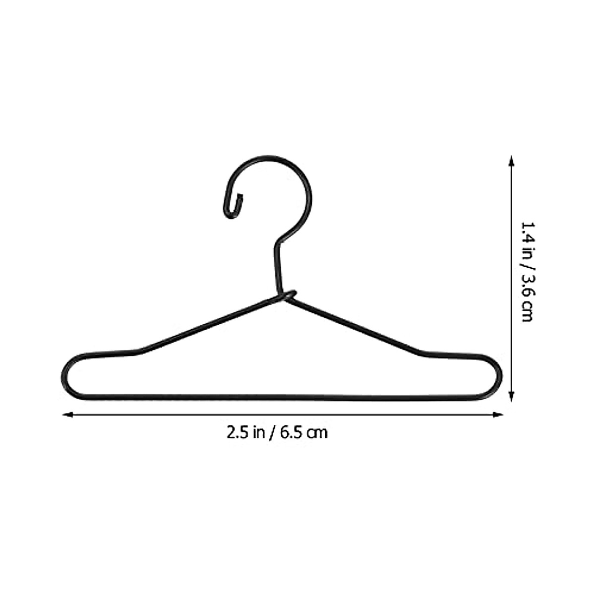 EXCEART 20 Pcs Doll Clothes Hanger Metal Doll Outfit Hanger Wardrobe Doll Clothes Accessories for Doll Clothes Gown Dress Outfit 65mm Black