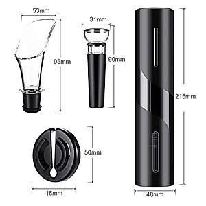 Electric Wine Opener Set ,Wine Bottle Opener Gifts for Home Kitchen,Wine Gifts for Wine Lovers, 5 in 1 Automatic Wine Bottle Opener with Foil Cutter Vacuum Stoppers Pourer