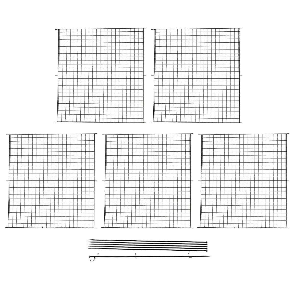 JINHZIXIU 15ft x 39in Metal Garden Fence Pannels Outdoor Landscape Patio Yard Fencing Border Heavy Duty Animal Barrier No Dig Metal Garden Fence and Gate Bundle 4 Panels&1 Gate